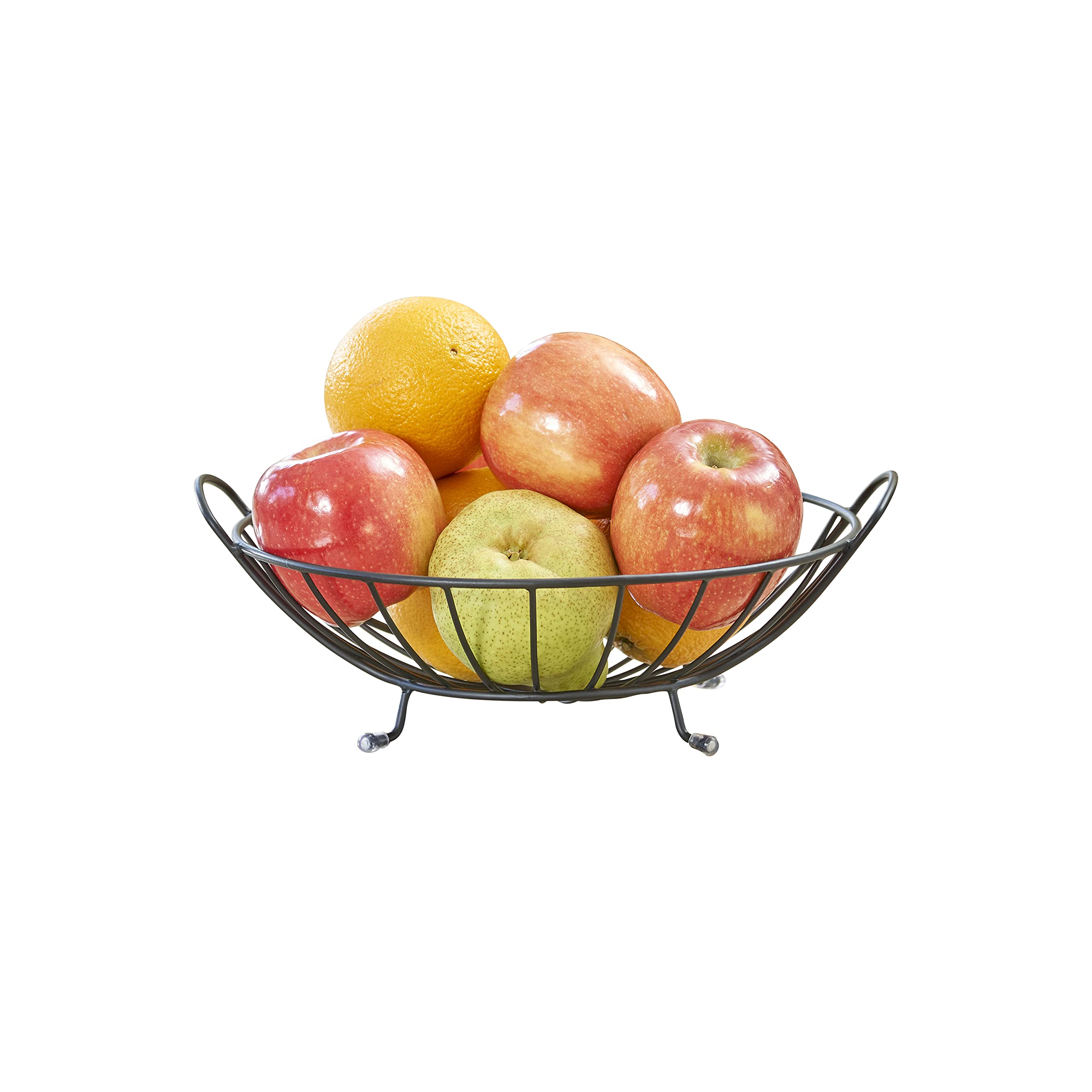 Spectrum Yumi Arched Fruit Bowl Server (Black) | Dining Table & Kitchen Counter Organizer, Modern Fruit Basket Stand | Yumi Collection
