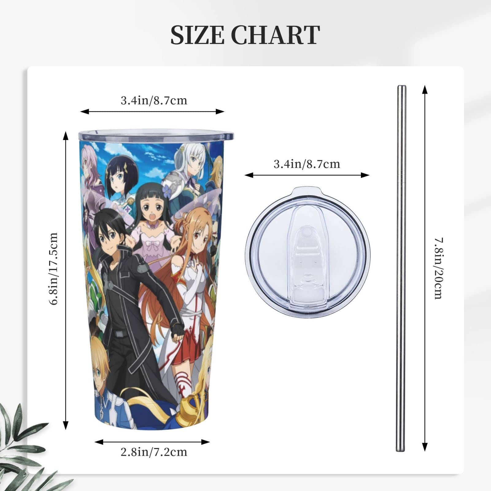 Sword Art Online 20oz Car Sippy Cup Stainless Steel Water Cup Thermos Cup