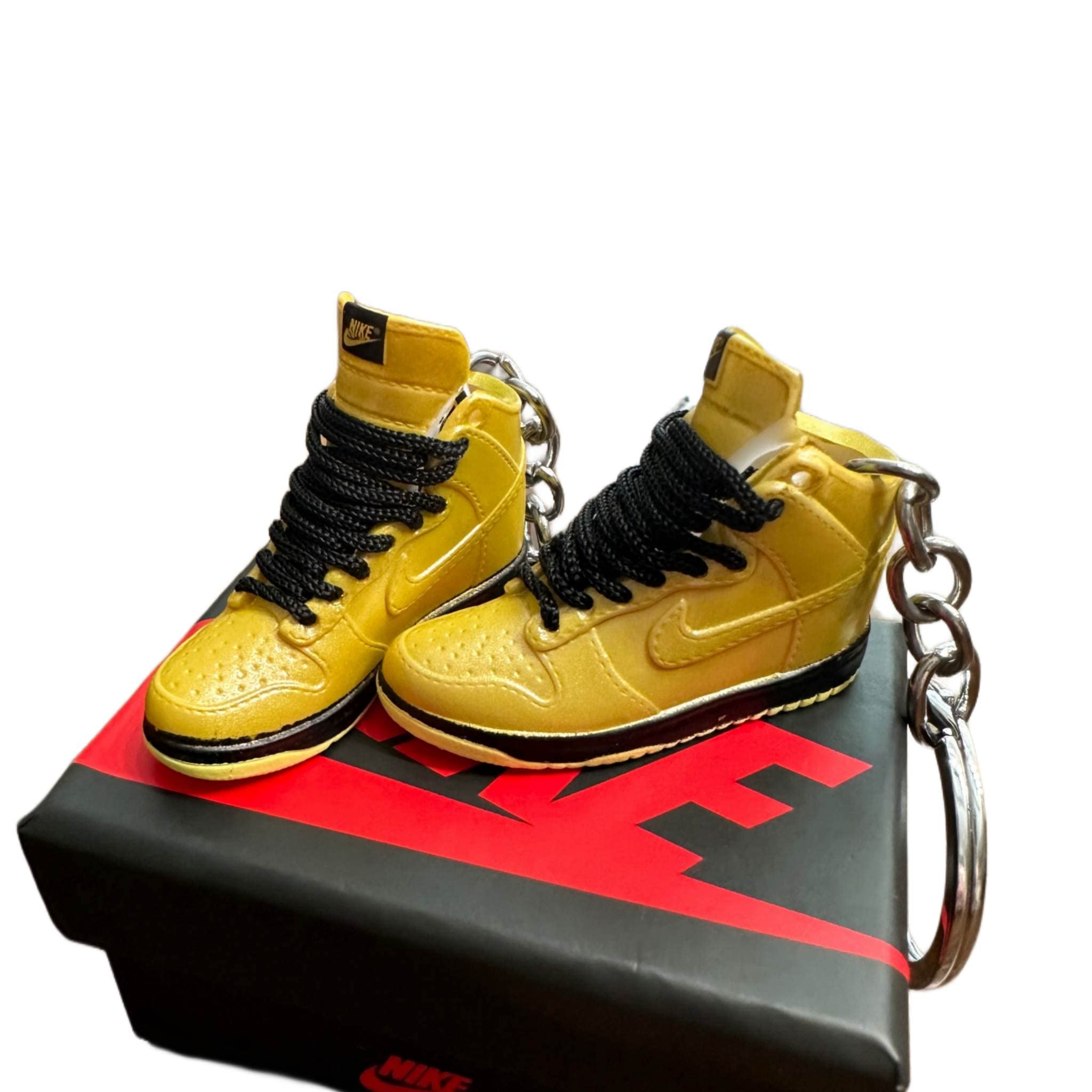 Mini Shoes Keychain Pair or Single With or Without The Box, Mini Kicks, Mini Sneaks, Golds 1s Mini Kicks Shoes Keychains (Pair No Box)