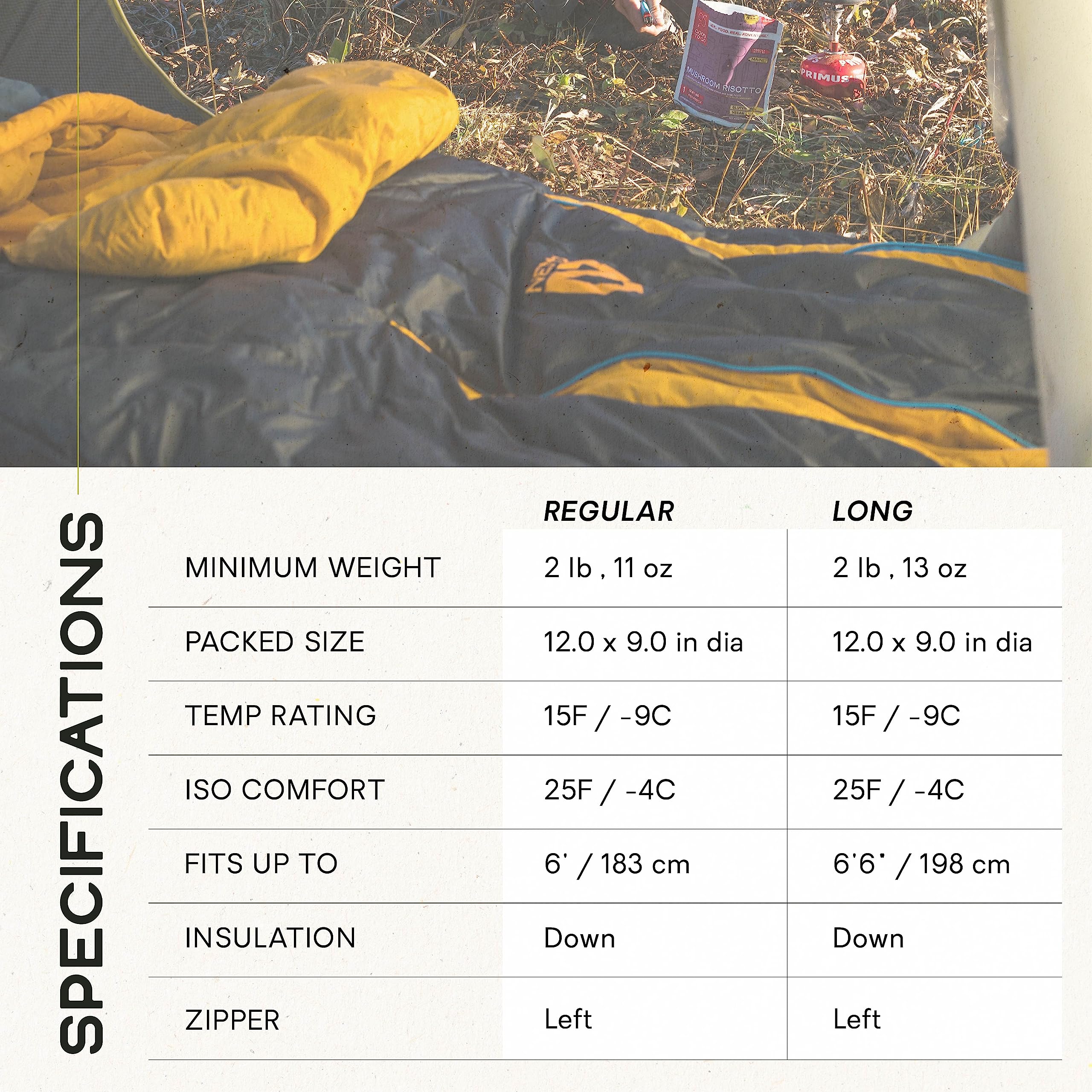 NEMO Disco Sleeping Bag | Plush Down Backpacking Sleeping Bag for Side Sleepers, Mens 15 Long