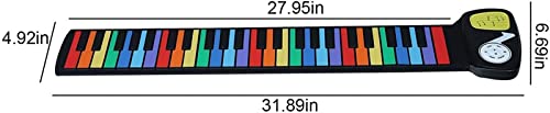 ZOHIKO Music Roll Up Piano 49 Key Roll Up Piano Keyboard with Speaker - 8 Different Tone - Record & Play Feature - Echo & Sustain Function - for Kids Beginner Gifts