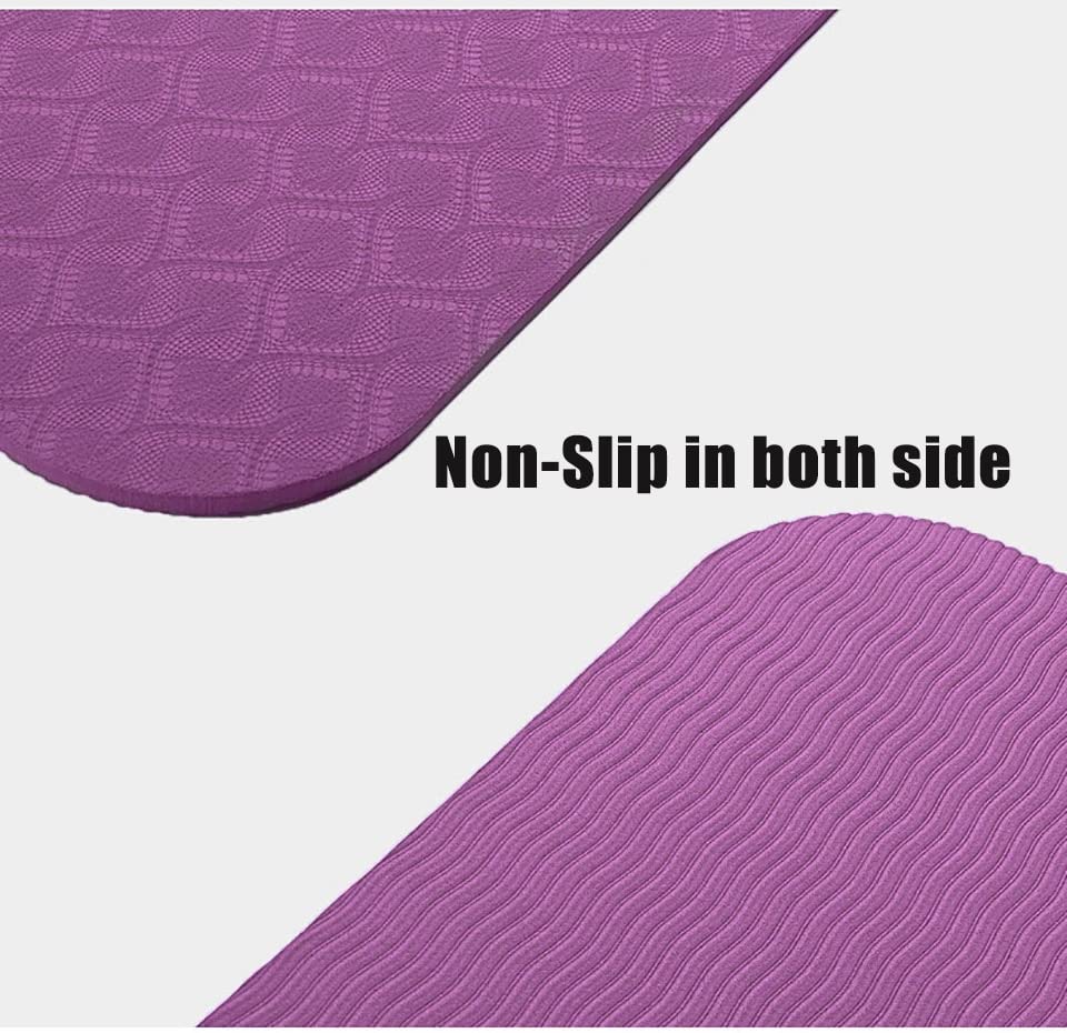 Thick yoga mat for gym home floor , thigh foam roller meditation cushion exercise mats cheap 72"X24" Large floor yoga mat (Pink)