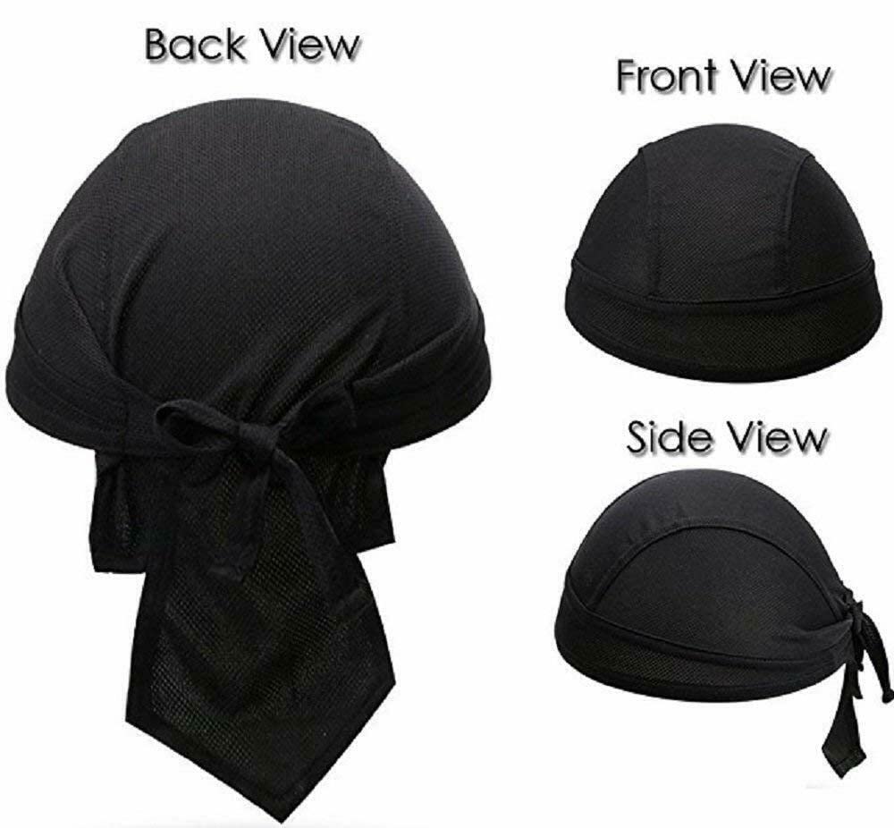 Summer Sweat Skull Cap/Do Dew Rag Helmet Liner Beanie Caps Hat Head Cover UV Protection Doo Rags for Women and Men (Dark Gray-1)