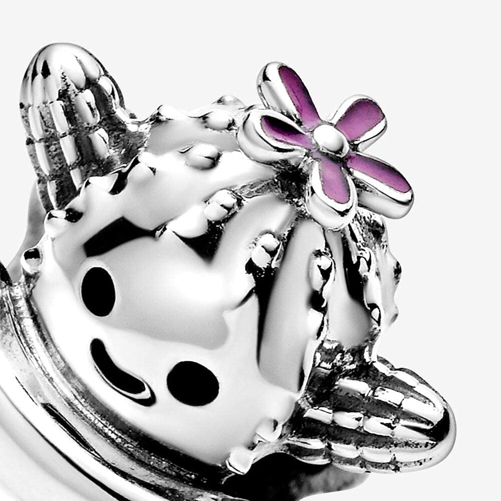 PANDORA Free Hugs Cactus, Black & Pink Enamel