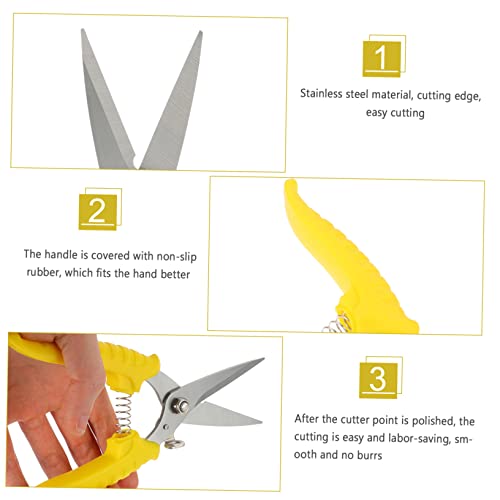 VILLFUL 1pc Pruning Shears Pruners Bonsai Cutters Gardening Trimming Tool Labor Saving Scissor Gardening Tool Yard Pruning Tools Gardening Supplies Jagged Stainless Steel