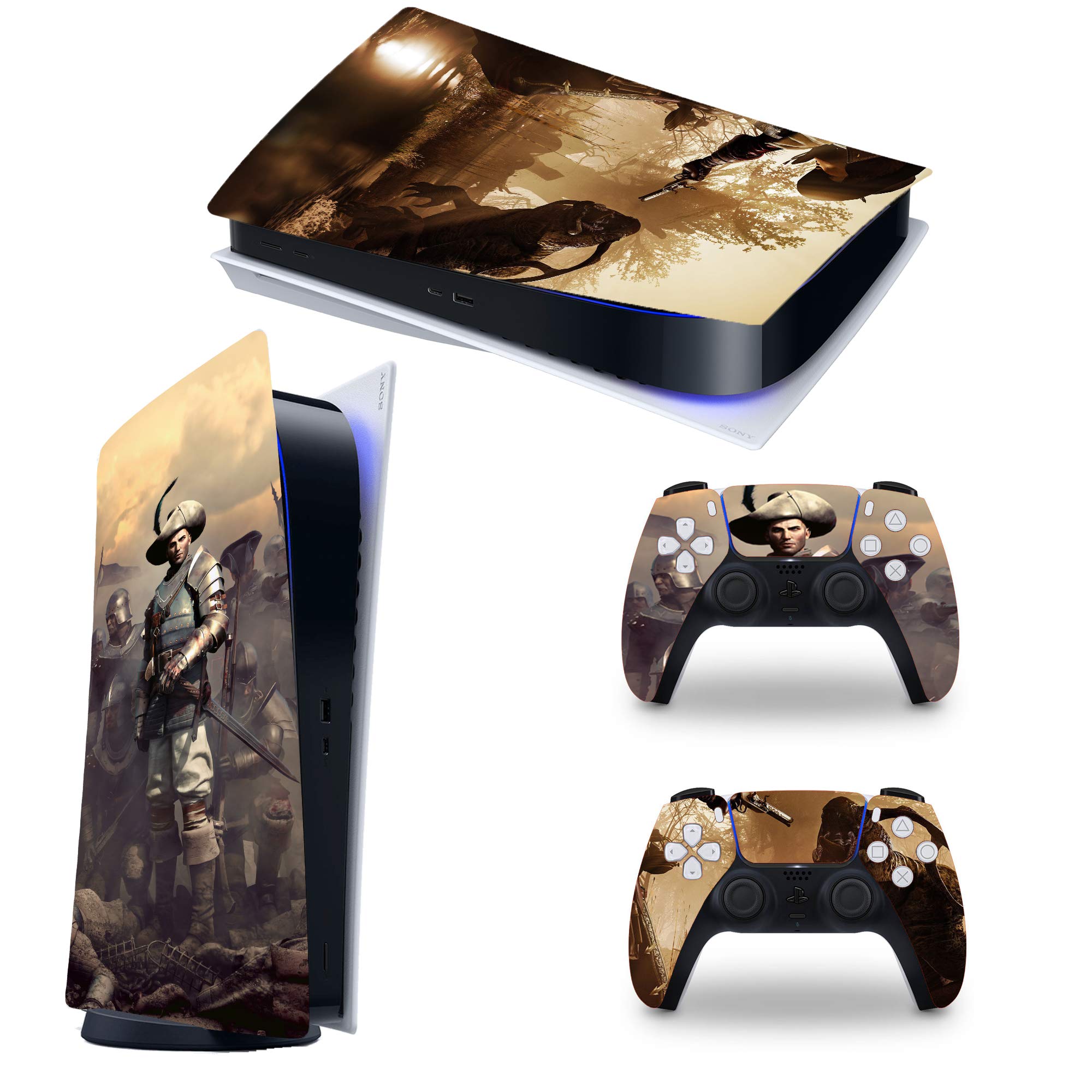 Playstation 5 Digital Edition Skin Set – Action Outdoor - HD Printing Vinyl Skin Cover Protective for PS5 Digital Edition Console and 2 PS5 Digital Edition Controller