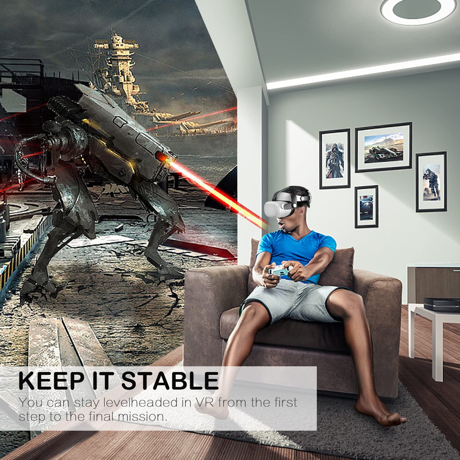 UNIDO VR Accessories for (Meta) Quest 2: Upgrade of Elite Straps Ergonomic Design Enhanced Balance Support Comfort in VR
