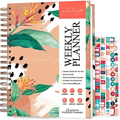 PLANBERRY Large Weekly Planner Premium – Undated Life & Budget Planner – Organizer & Productivity Journal, 8x10.4″ (African Terracotta)