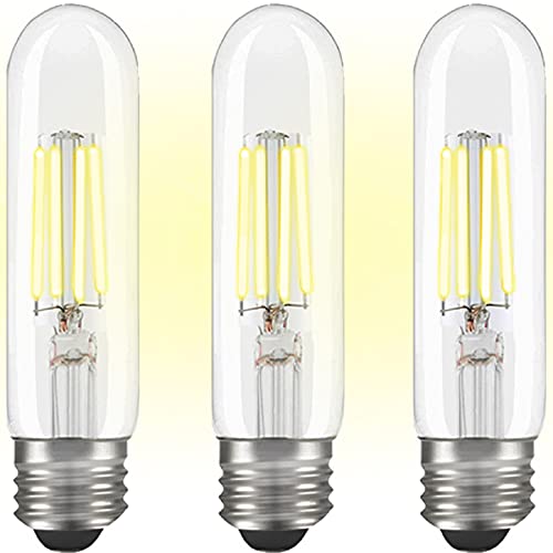 SANCARDY Tietare T10 LED Bulbs Daylight 4000K, Dimmable Tubular Light Bulbs 40 watt, Tubular LED Light Bulbs 4W E26 Medium Base, LED Filament Light Bulbs 40 watt for Desk Lamp, Pendant Lights(3-Pack)