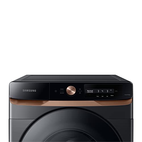 SAMSUNG 4.6 Cu Ft AI Smart Dial Front Load Washer, Large Capacity Machine, Stackable for Small Spaces, 28 Min Super Speed Clothes Washing, Energy Star Certified, WF46BG6500AVUS, Brushed Black