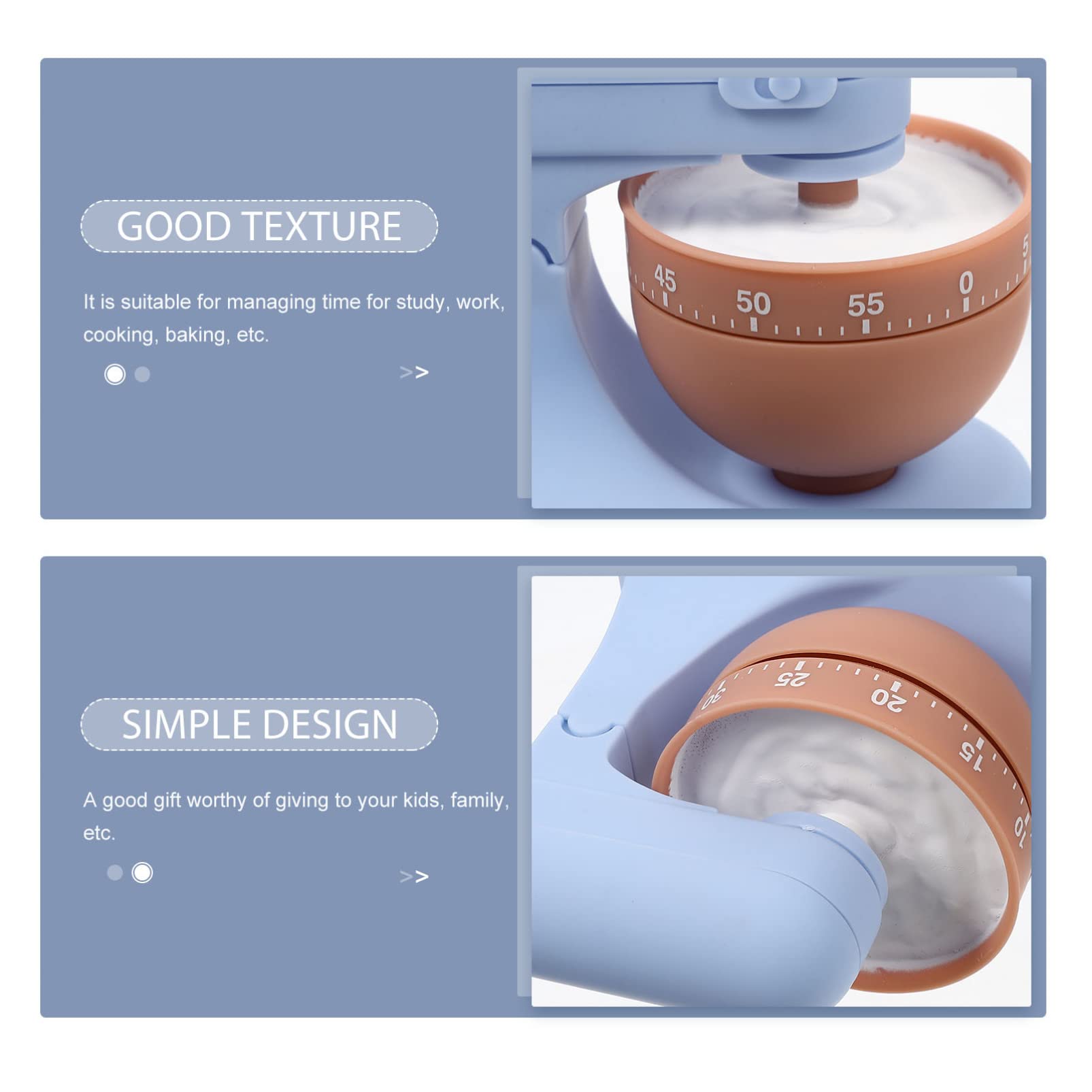 UPKOCH Kitchen Timer Hand Mixer Timer Cooking Timer Reminder Mechanical Countdown Clock Time Management Manual Egg and Baking Timer for Kitchen Home Desktop Decor