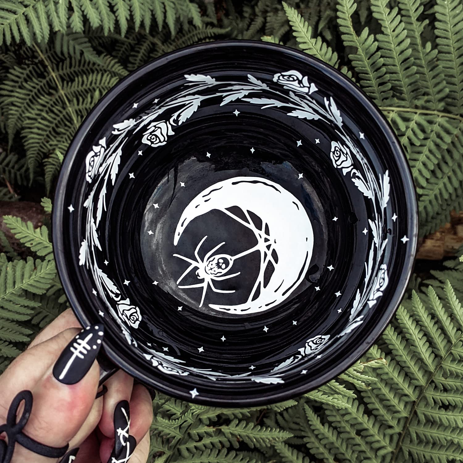 Rogue Wolf La Lune Large Gothic Moon Mug - Halloween Decor Ceramic Cup for Tea/Coffee