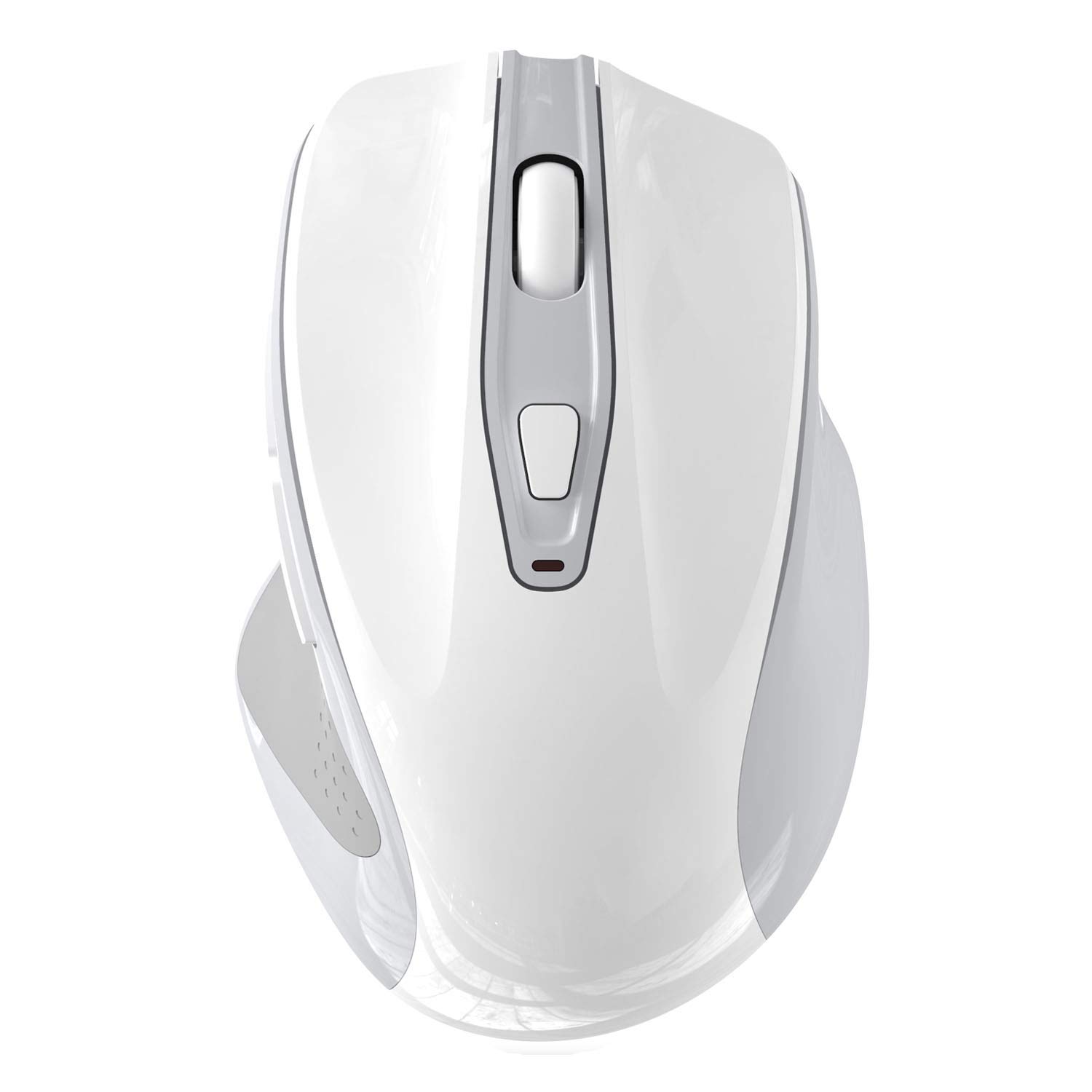 QIJIAYI Computer Wireless Mouse, 2.4G Noiseless Portable USB Mouse Ergonomic Mouse- Fit Your Hand Nicely, 3 Adjustable DPI Levels, Designed for Notebook, PC, Laptop, Computer (White)