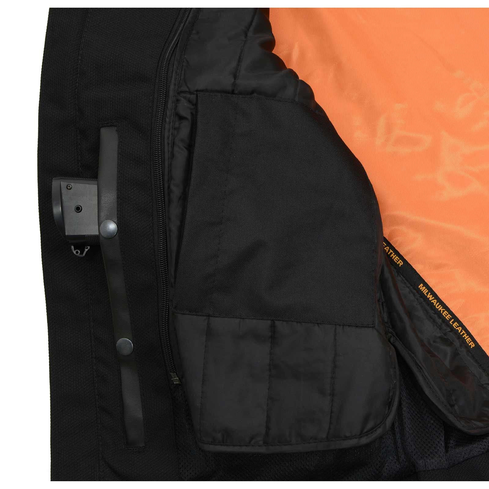 Milwaukee Leather MPM1730 Black Padded Textile Motorcycle Jacket for Men w/Reflective Skulls - All Season Motorcycle Jacket - X-Large