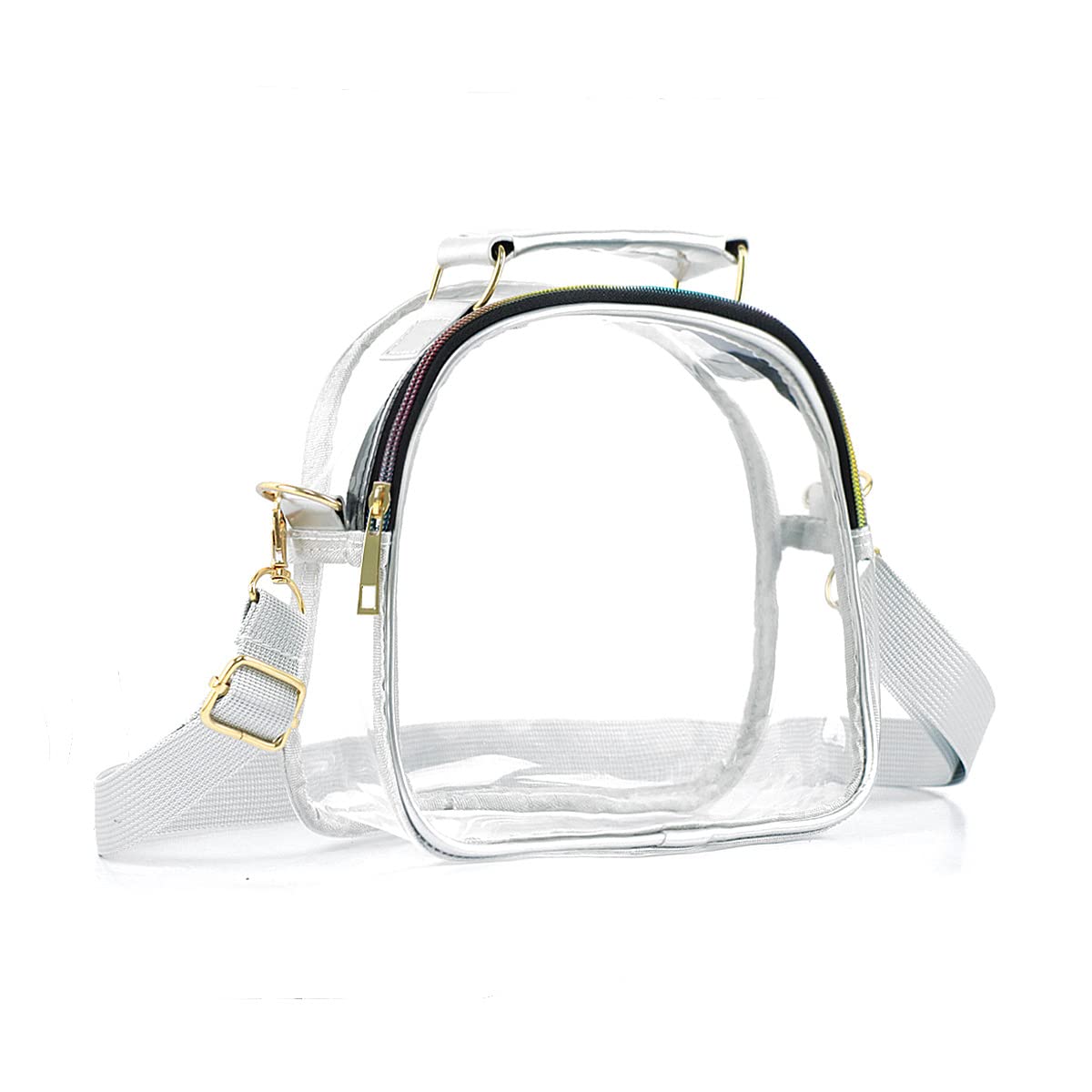 Vistatroy Clear Purse for Women Stadium Approved, Small Clear Clutch Crossbody Bag with Zippers