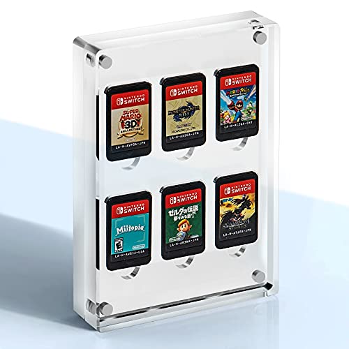 Switch Game Card Case - UPAFEXXI Game Card Storage Box Include 6 Game Card Slots Holders for Nintendo Switch NS NX, Transparent Display of Switch Game Card Cartridge