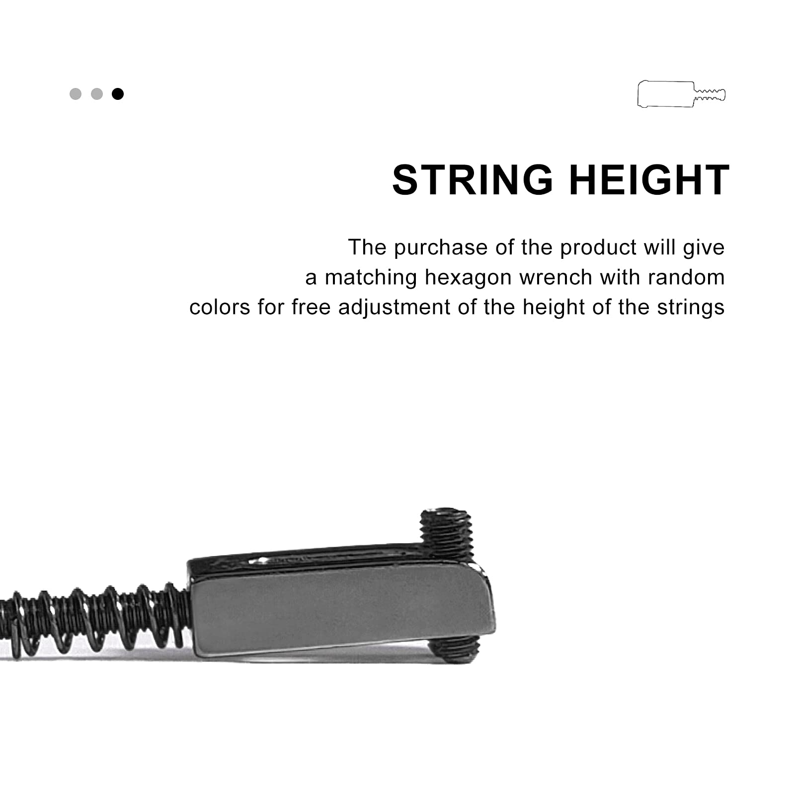 SAPHUE Guitar Bridge Saddle with Spring Screws Wrench Tremolo for Fender Strat Stratocaster Tele Telecaster Electric Guitar Replacement Parts Accessories 6Pcs Bridge Saddles(Black)
