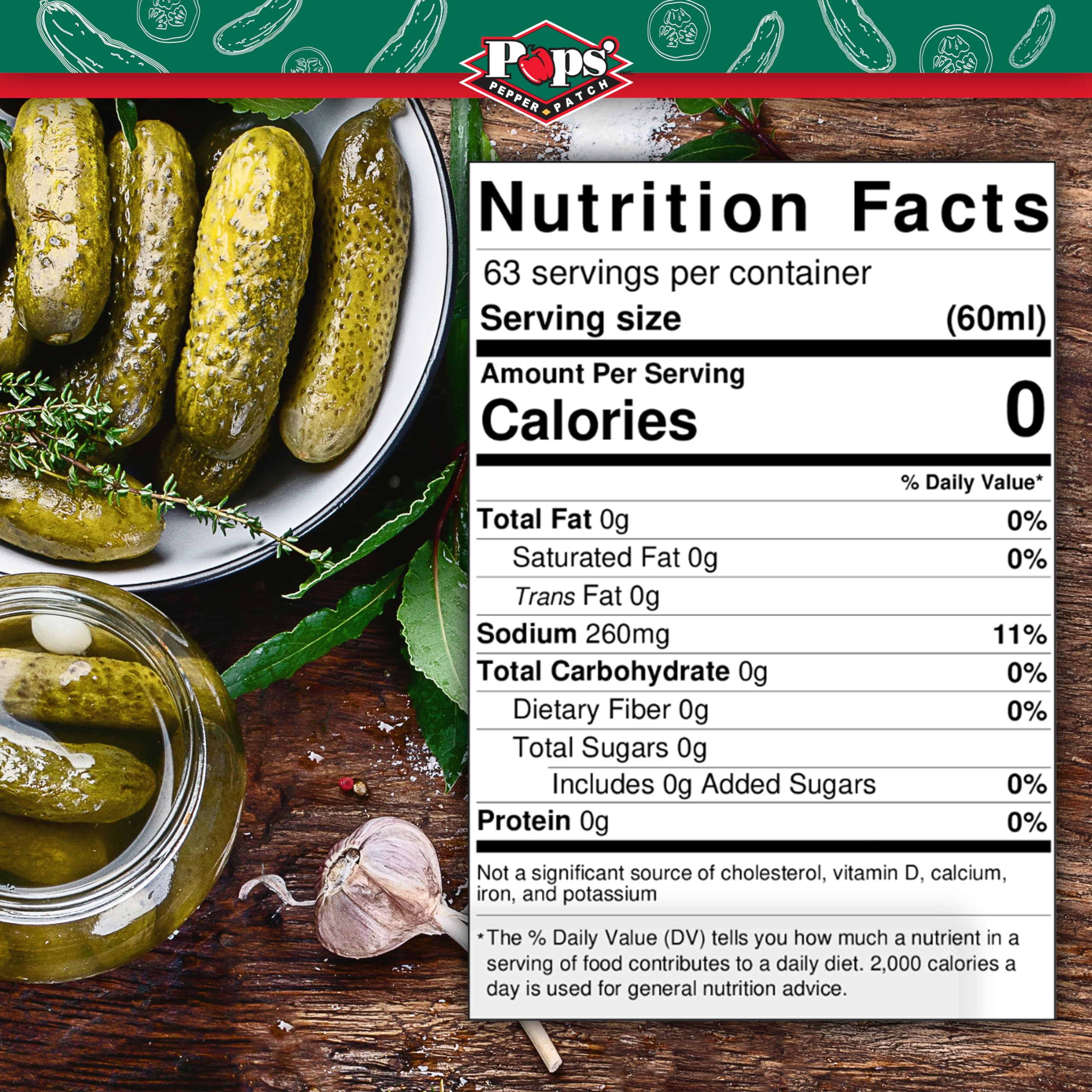 Pops Pepper Patch Pickle Elixer - Dill Pickle Brine for Leg Cramps, Pickle Pops, Pickle Shots - Made from Real Dill Pickles - No Artificial Colors or Flavors - Aids in Hydration - 1 Gallon