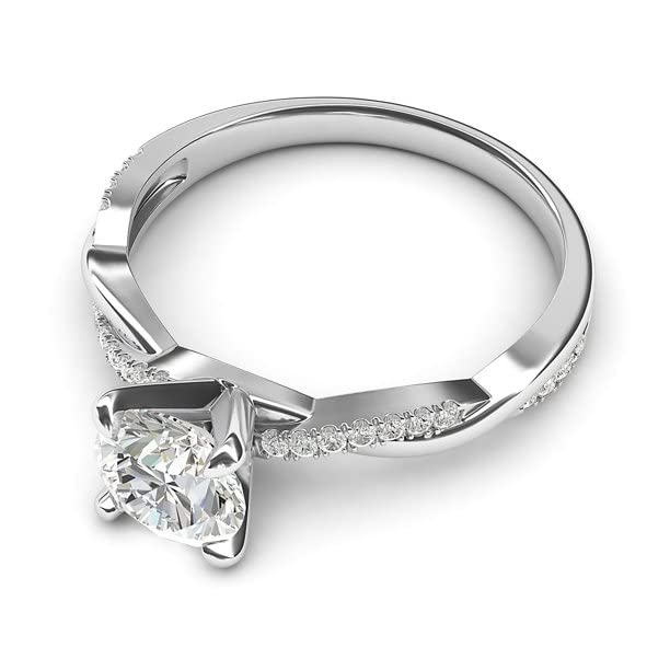 Ultimate Design 1CT Round Cut Diamond Engagement Ring Bridal Ring 14k White Gold Ovar Sterling Silver (7)