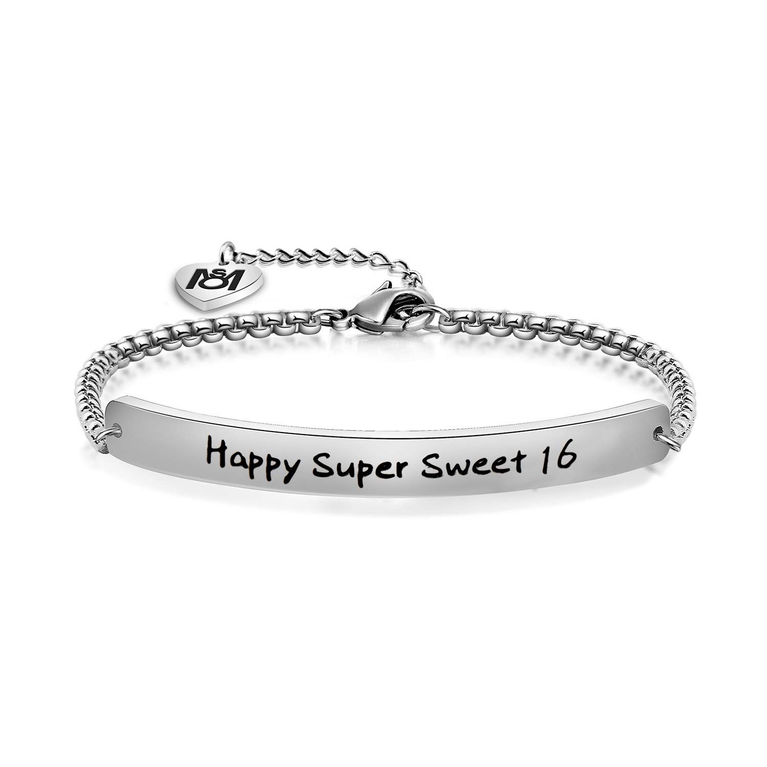 MYOSPARK Happy Super Sweet 16 Birthday Bracelet Gift For Daughter (16th Bracelet)