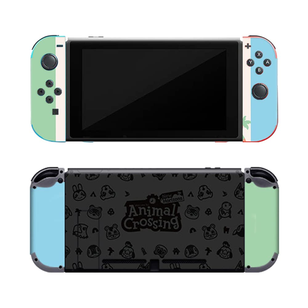 Switch Skin Sticker, 3M Vinyl Decal Sticker Wrap, Stickers Decals Cover Compatible with Nintendo Switch, Faceplate Console Dock Wrap Cover Skin Protective Film Sticker Set (Classical Animal Crossing)