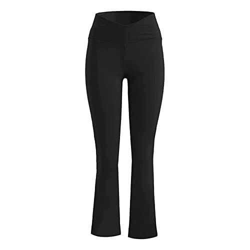 ZSDVBZS Flare Yoga Pants for Women High Waist Tummy Control Bootcut V Crossover Palazzo Pants Buttery Soft Workout Leggings
