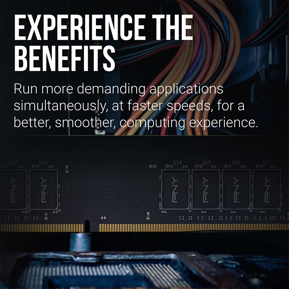 PNY Performance 16GB DDR4 DRAM 2666MHz (PC4-21300) CL19 (compatible with 2400MHz or 2133MHz) 1.2V Desktop (DIMM) Computer Memory – MD16GSD42666-TB