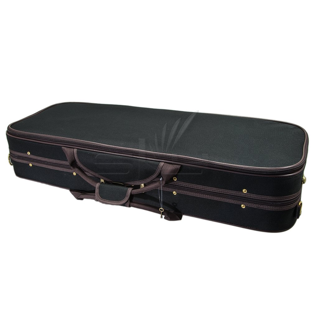 Paititi 16.5 inch Professional Oblong Shape Lighweight Viola Hard Case with Hygrometer Black/Brown