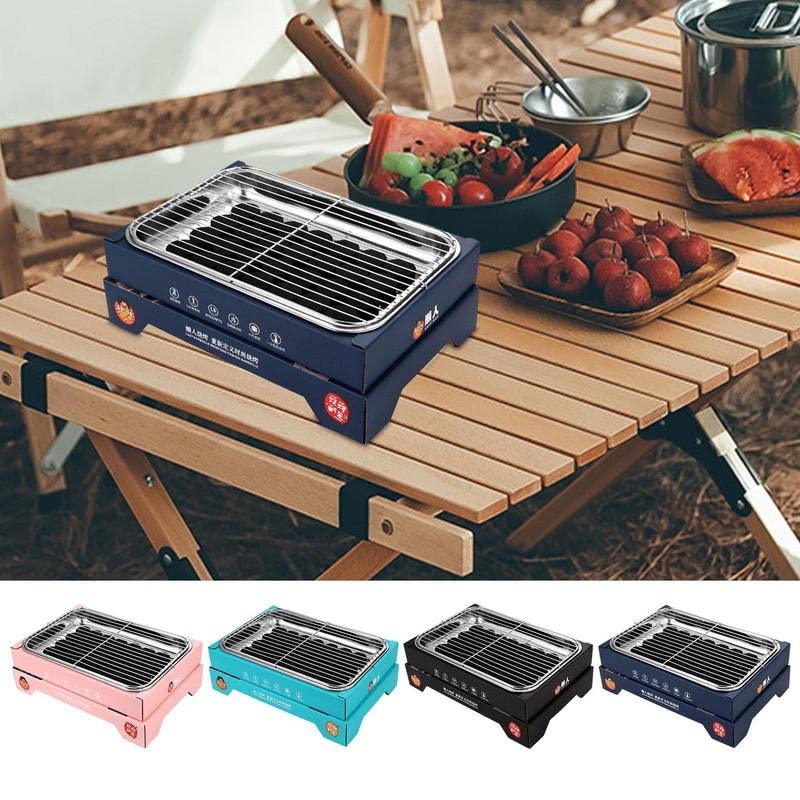 Mini Grill Disposables Grill Portable Charcoal Grills Biodegradables Outdoor Grill Instant Grill BBQ Charcoal Grill Great For (black)