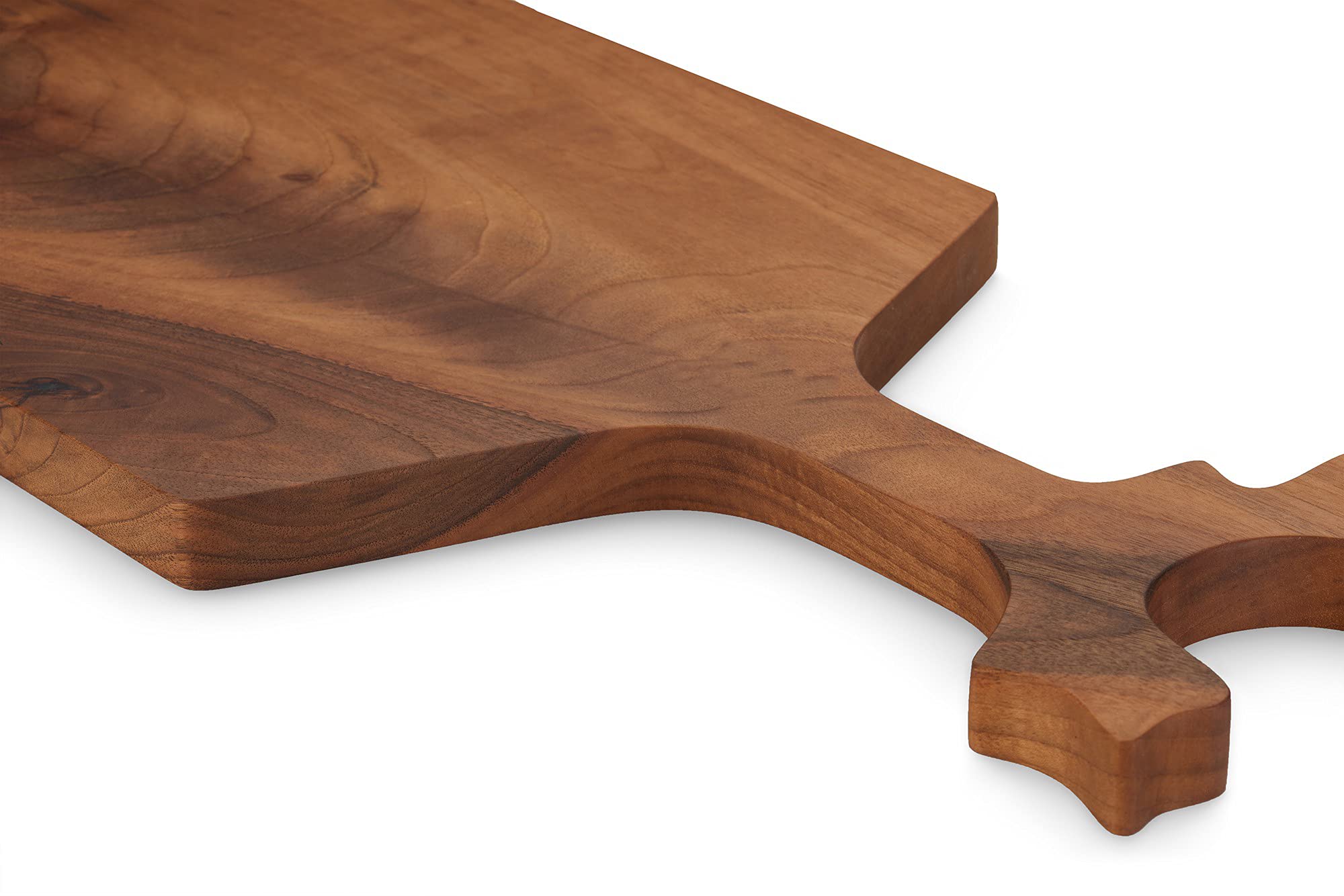TeakCraft Walnut Cutting Board, Single Piece Wood, Chopping Board, Knife Friendly, Reversible, Cheese Board, The Opus (22x11x1inch)