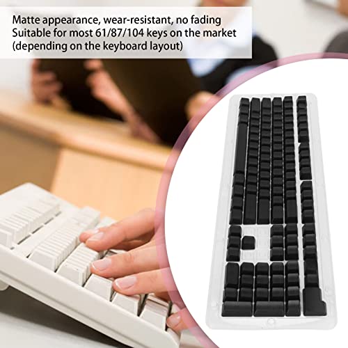 Zyyini Pudding Keycaps, 108 Keys Gaming Keyboard Keycaps Set for 61/87/104 Key Mechanical Keyboard, DIY Transparent Matte Keycaps, OEM Profile(Black)
