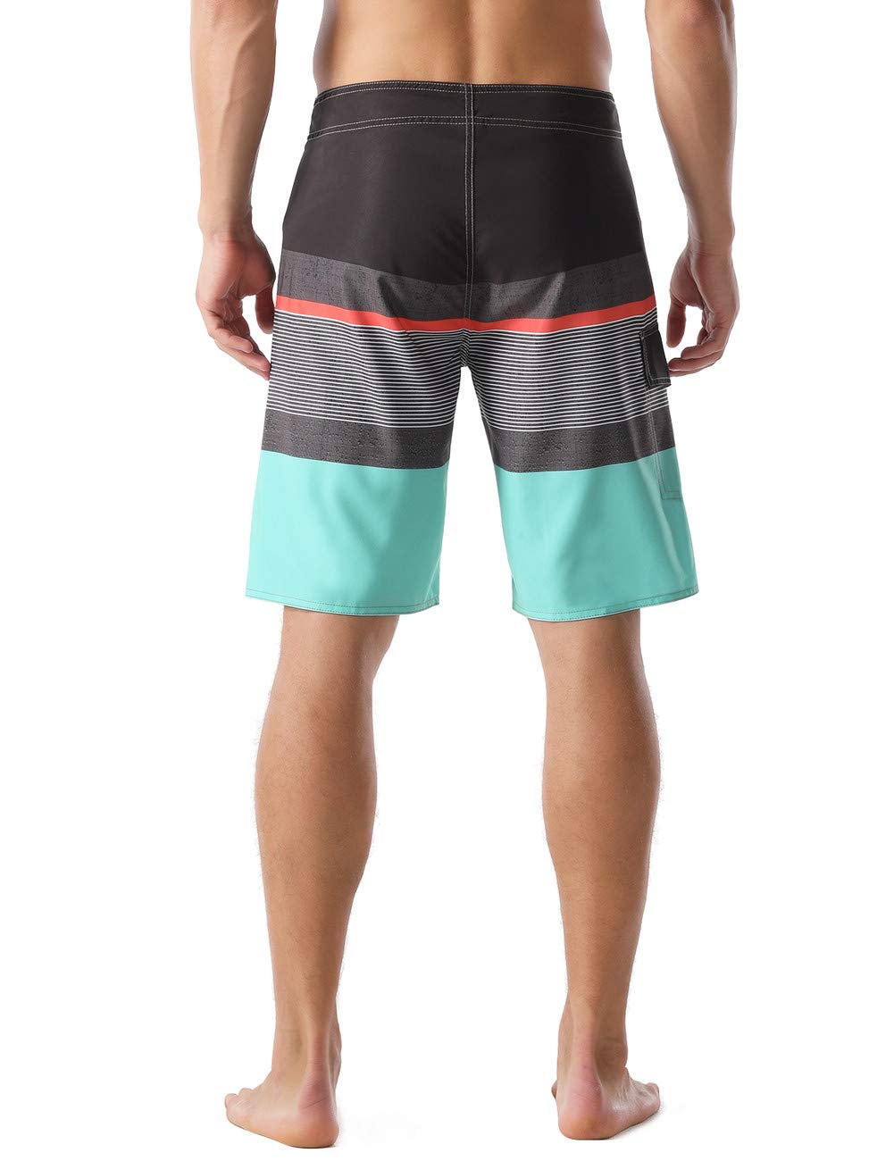 ninovino Men's Water Sports Swim Trunks Stripped Lightweight Quick Dry Coffe 36