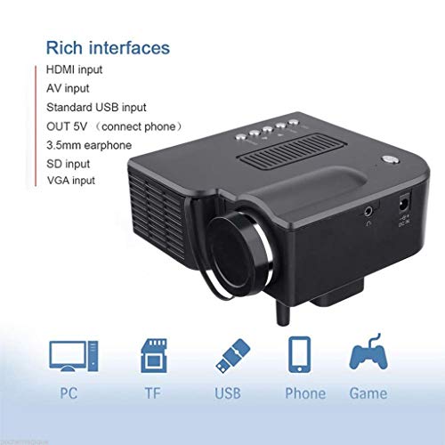 ZYZMH Mini Projector, Projector with Synchronize Smart Phone Screen,Portable HD Mini Projector Home Cinema Cinema