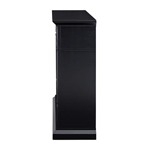 SEI Furniture Drovling Marble Tiled Electric Fireplace, Black-White-Gray