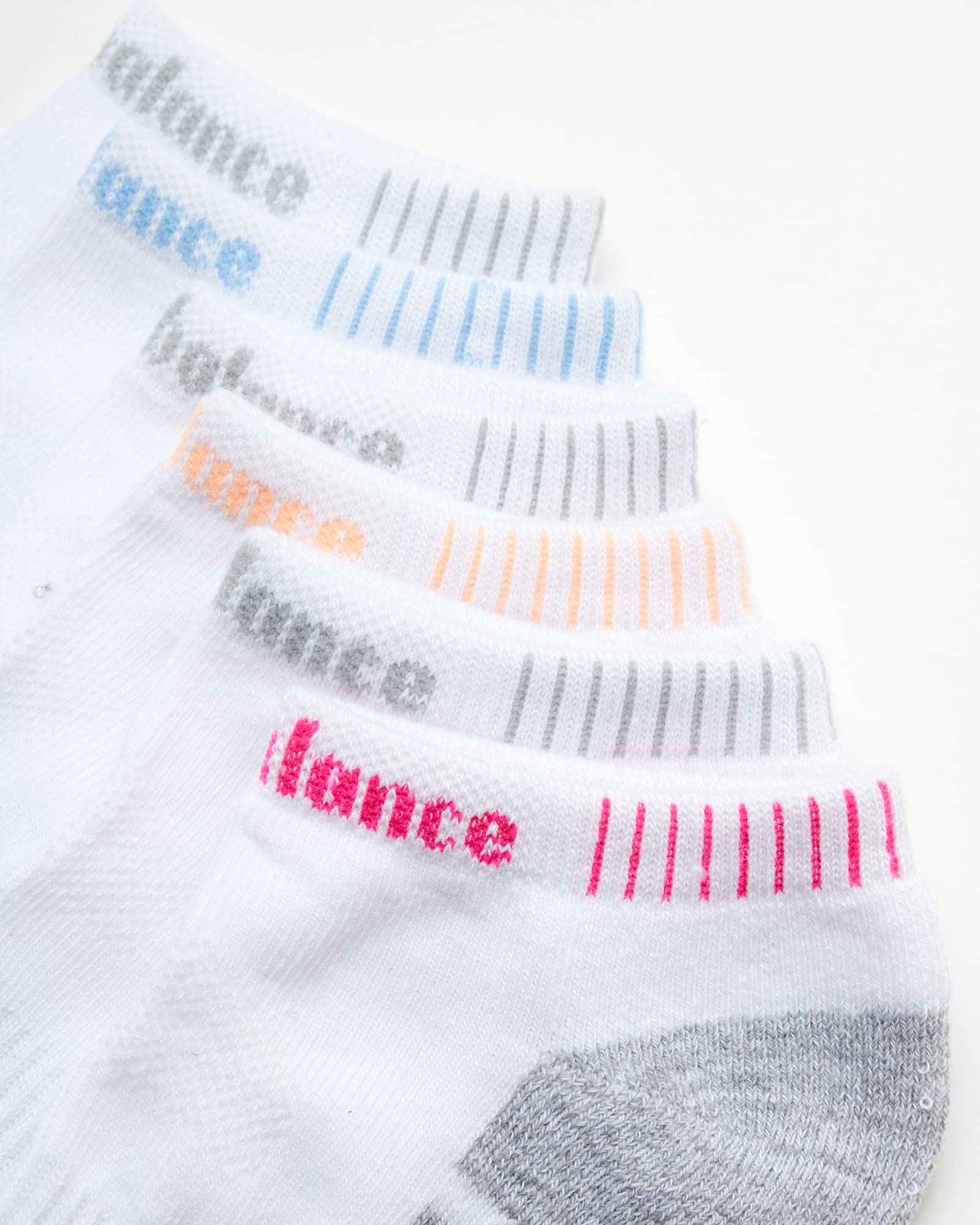 New Balance Women's Athletic Socks - Cushion Low Cut Ankle Socks (6 Pack), Size 4-10, WhiteGrey