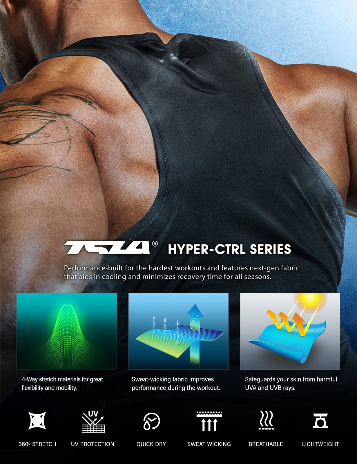 TSLA Men's Athletic Compression Sleeveless Tank Top, Cool Dry Sports Running Basketball Workout Base Layer, Active 3pack Tank Tops Black/Charcoal/Real White, Large