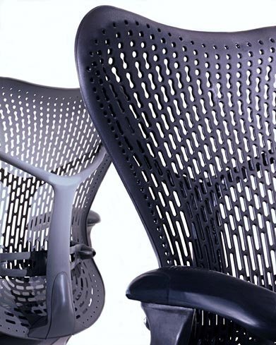 Mirra Chair Herman Miller Deluxe Fully Highly Adjustable Home Office Desk Task Chair MR223 with Forward Tilt Seat Angle, Adjustable Arms, Flexfront Seat, Graphite Frame with Graphite Airweave Seat and Triflex Backrest, Standard Casters