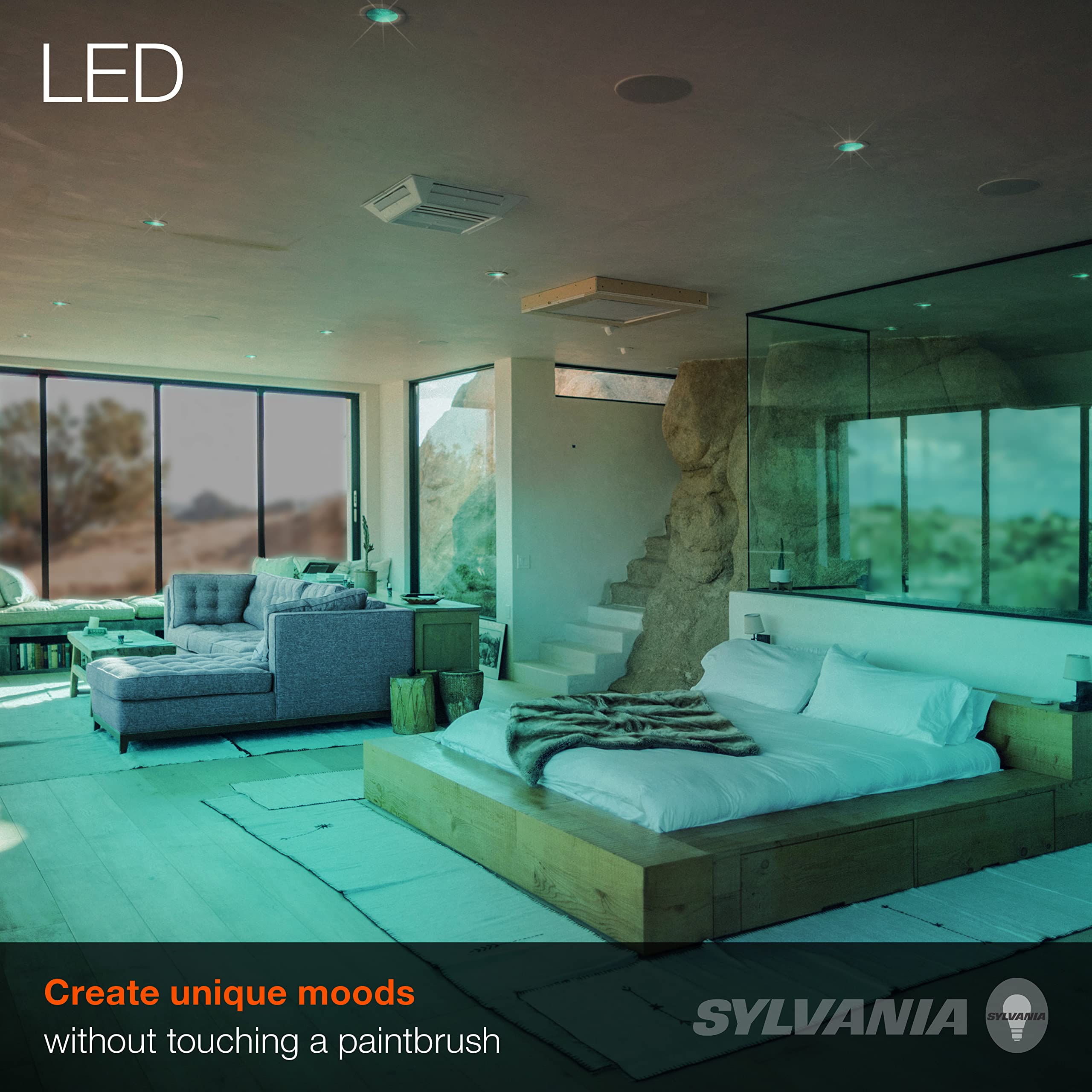 Sylvania LED Flood PAR38 Green Light Bulb, Efficient 9W, Non-Dimmable, 5 Year, E26 Medium Base - 1 Pack (40829)