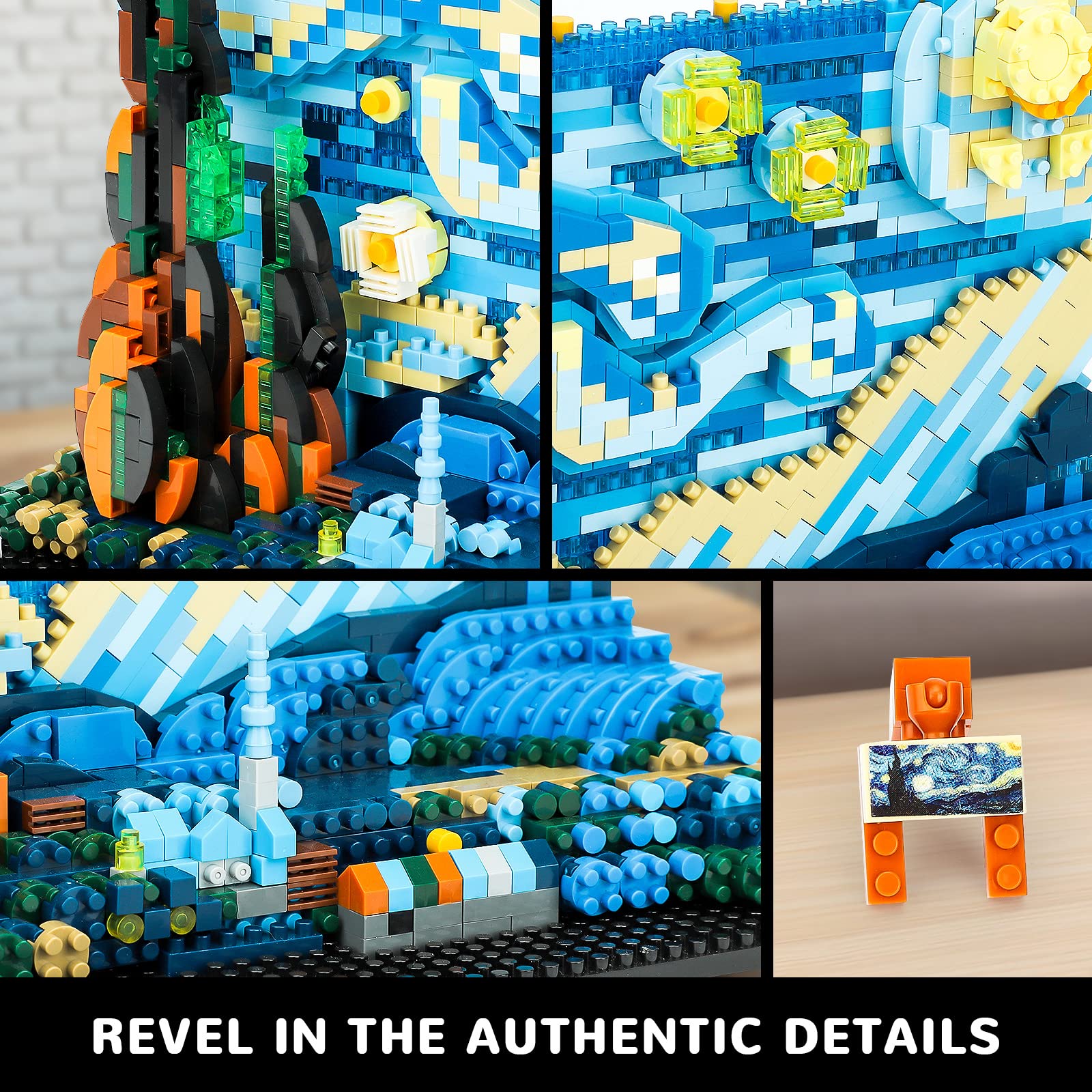YEECHAO The Starry Night Building Set for Adults, Vincent Van Gogh Micro Mini Building Blocks for Display, Ideas Art Project for Home Decor (1858 PCS)