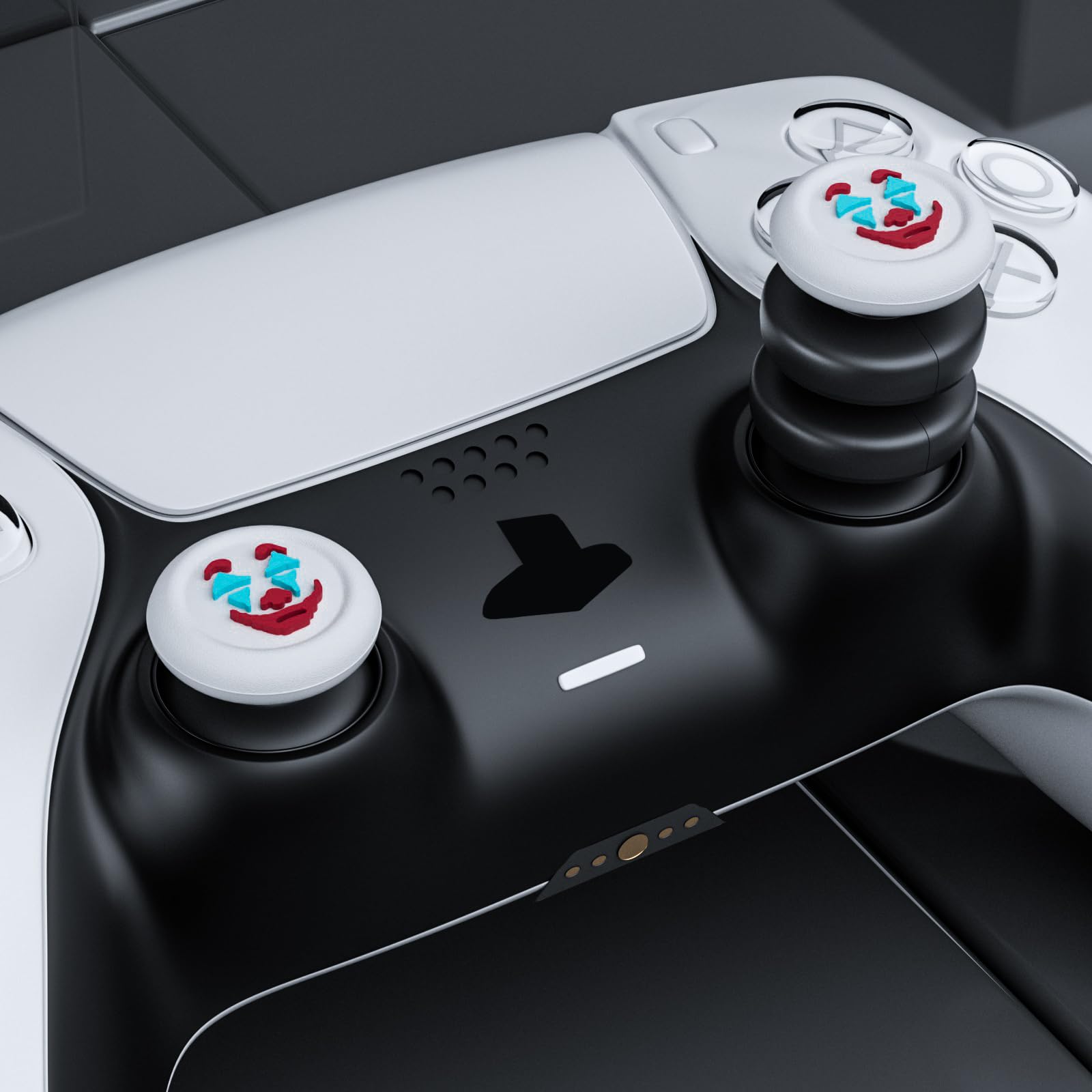 PlayRealm NO Falling Off Thumbstick Extender & Silicone Grip Cover 2 Sets for PS5 & PS4 Controller (OP)