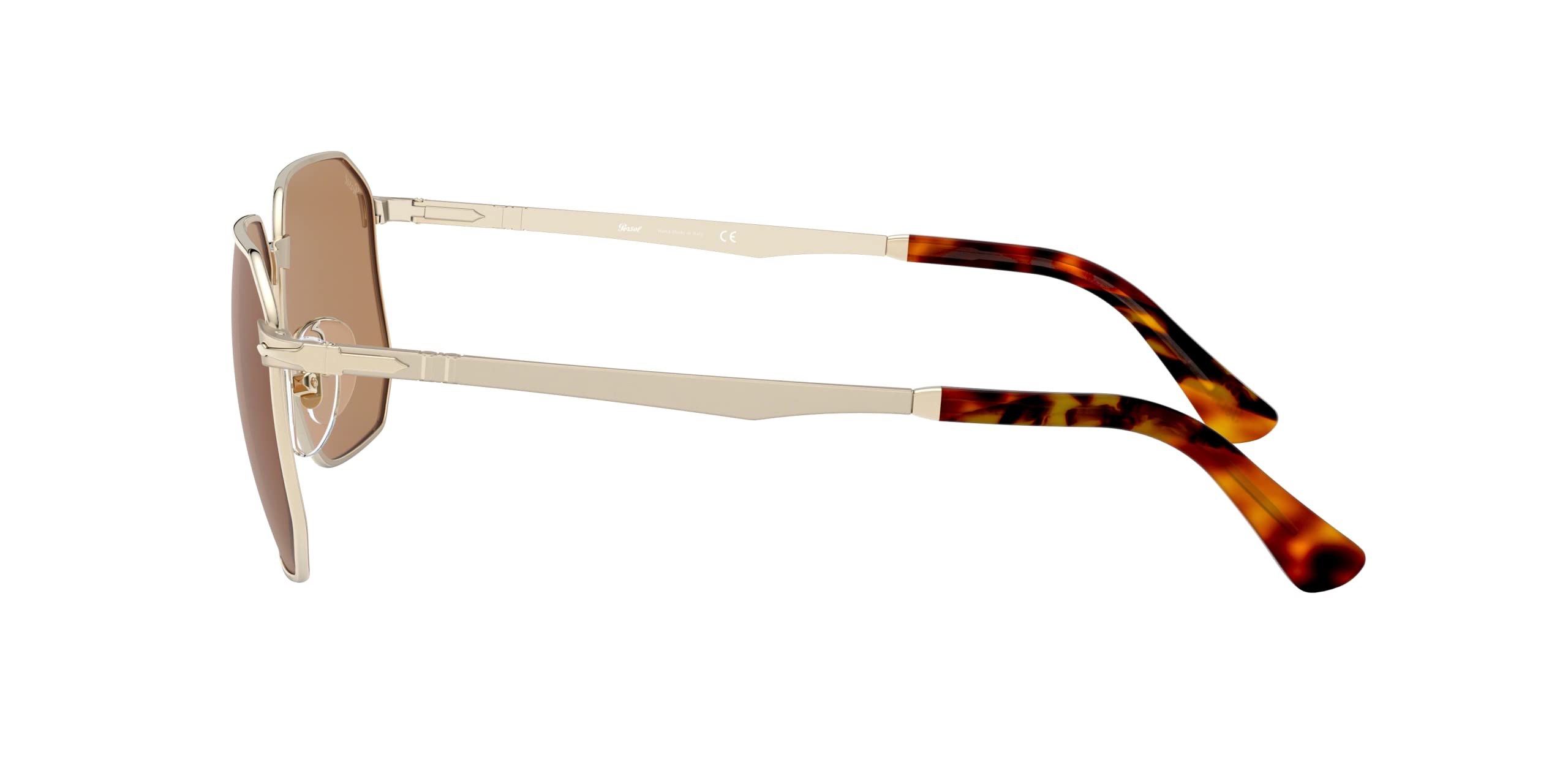 Persol Unisex Sunglasses Gold Frame, Brown Lenses, 58MM