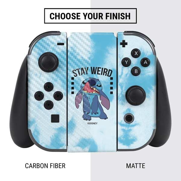 Skinit Decal Gaming Skin Compatible with Nintendo Switch Bundle - Officially Licensed Disney Lilo and Stitch Stay Weird Design