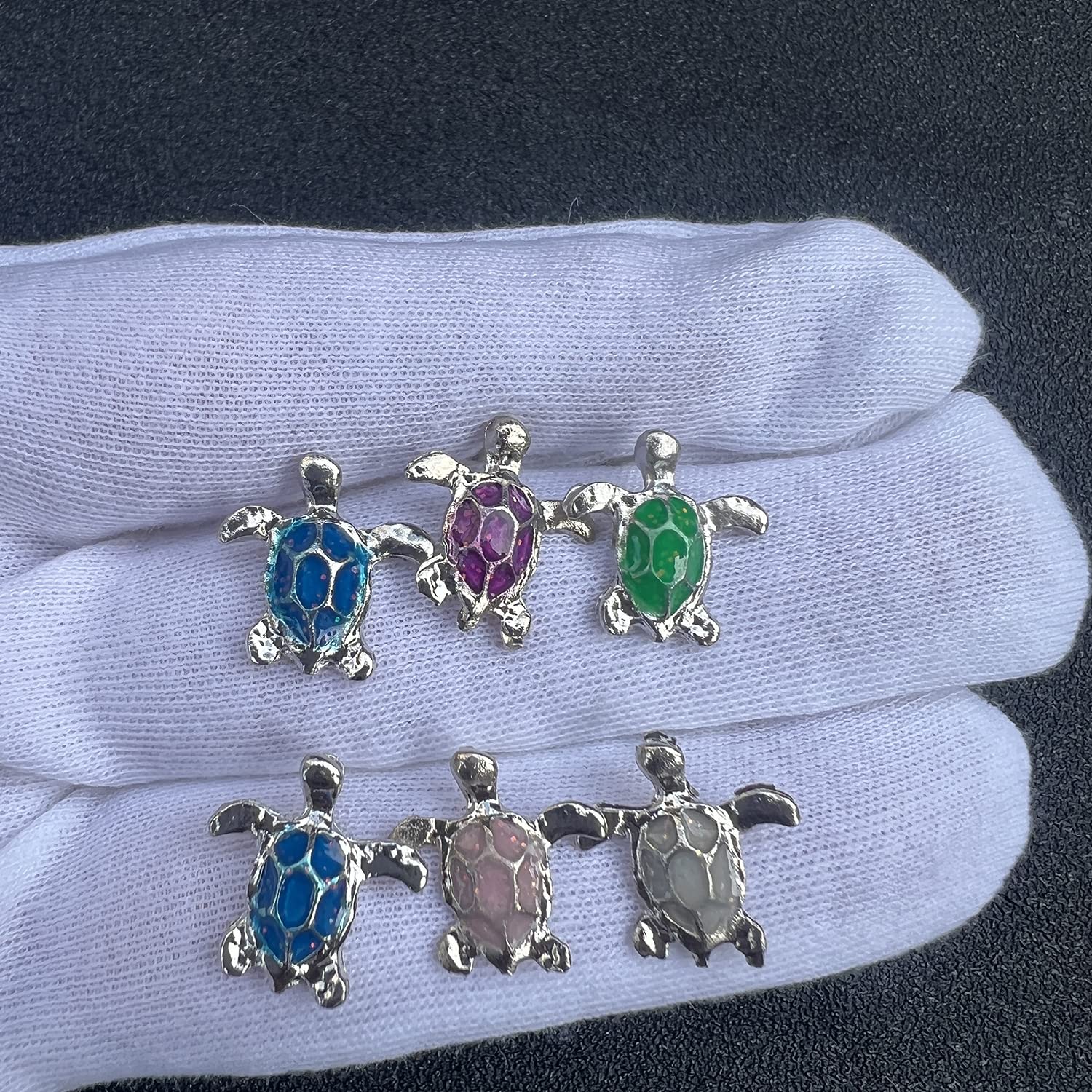 Shuning 5 Pairs Turtle Earrings Blue Opal Turtle Jewelry Cute Turtle Stud Earrings for Women Hypoallergenic