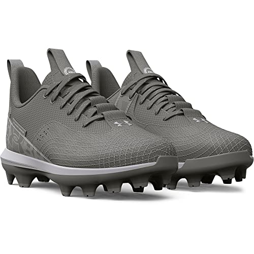Under Armour Boys' Little Kid Harper 7 Low Juniors TPU Baseball Cleat, (101) Baseball Gray/Baseball Gray/White, 1.5