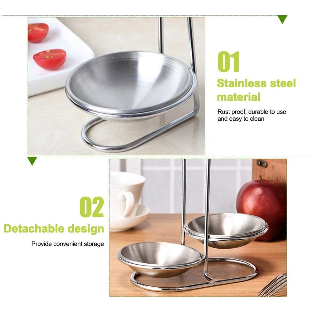 Spoon Rest Holder Stainless Steel Vertical Saving Soup Ladles Holders or Hotpot Restaurant, Buffet, Fast Food Restaurant Kitchen Decor Tool 2Pack (Spoon Rest)