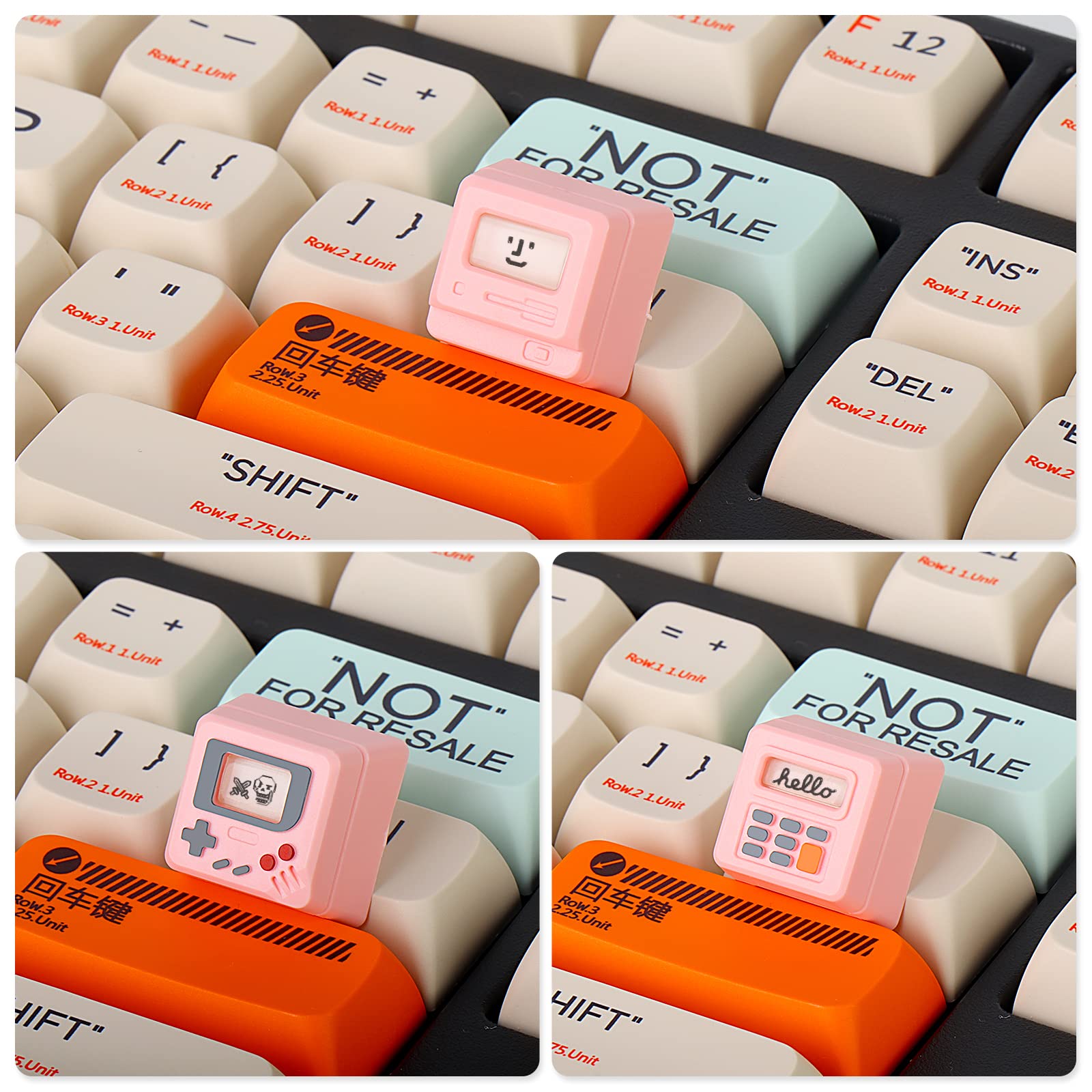 YIMAGUJRX DIY Keycaps for ESC Key, Customized Keycaps with Classic Retro Translucent Design for Mechanical Gaming Keyboard (White)