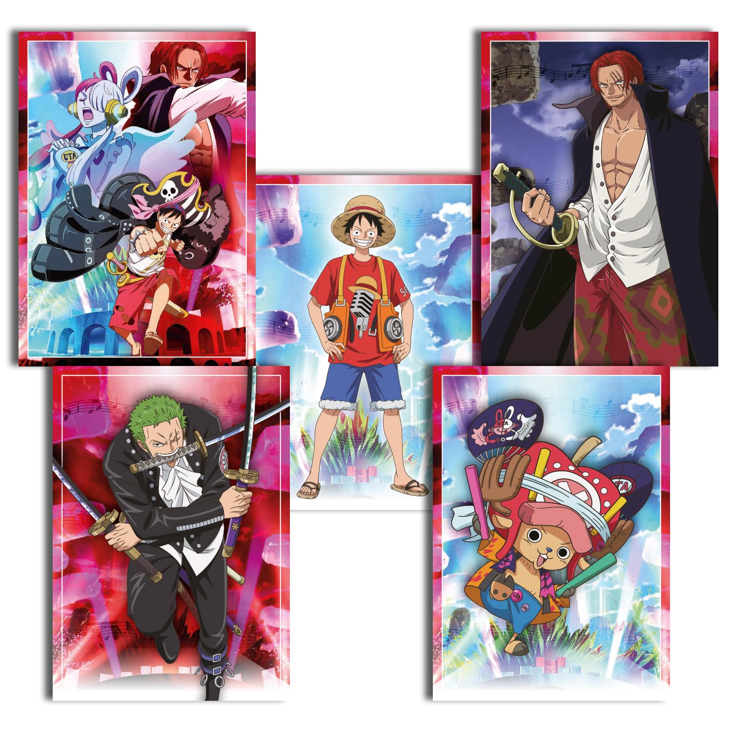 Panini One Piece Red Trading Cards Box of 20 Cards + Booklet, 004666MCOUFC