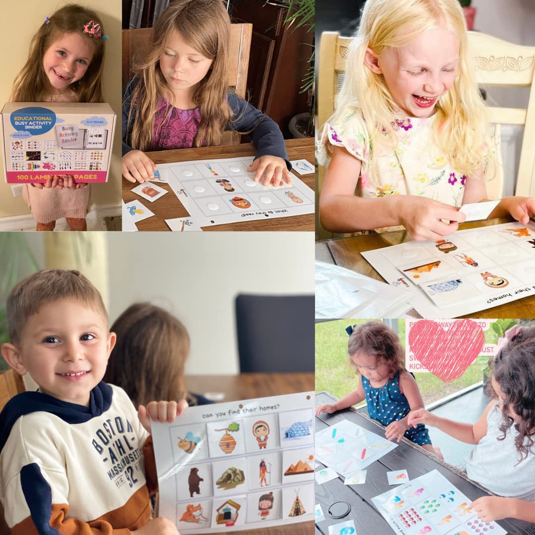 Yelicious Busy Activity Binder with 100 Activity Pages β Ultimate Busy Book Preschool Learning Resource Kit - Great Gift for 3+ Educational Games for Early Learning & Development, Montessori Inspired