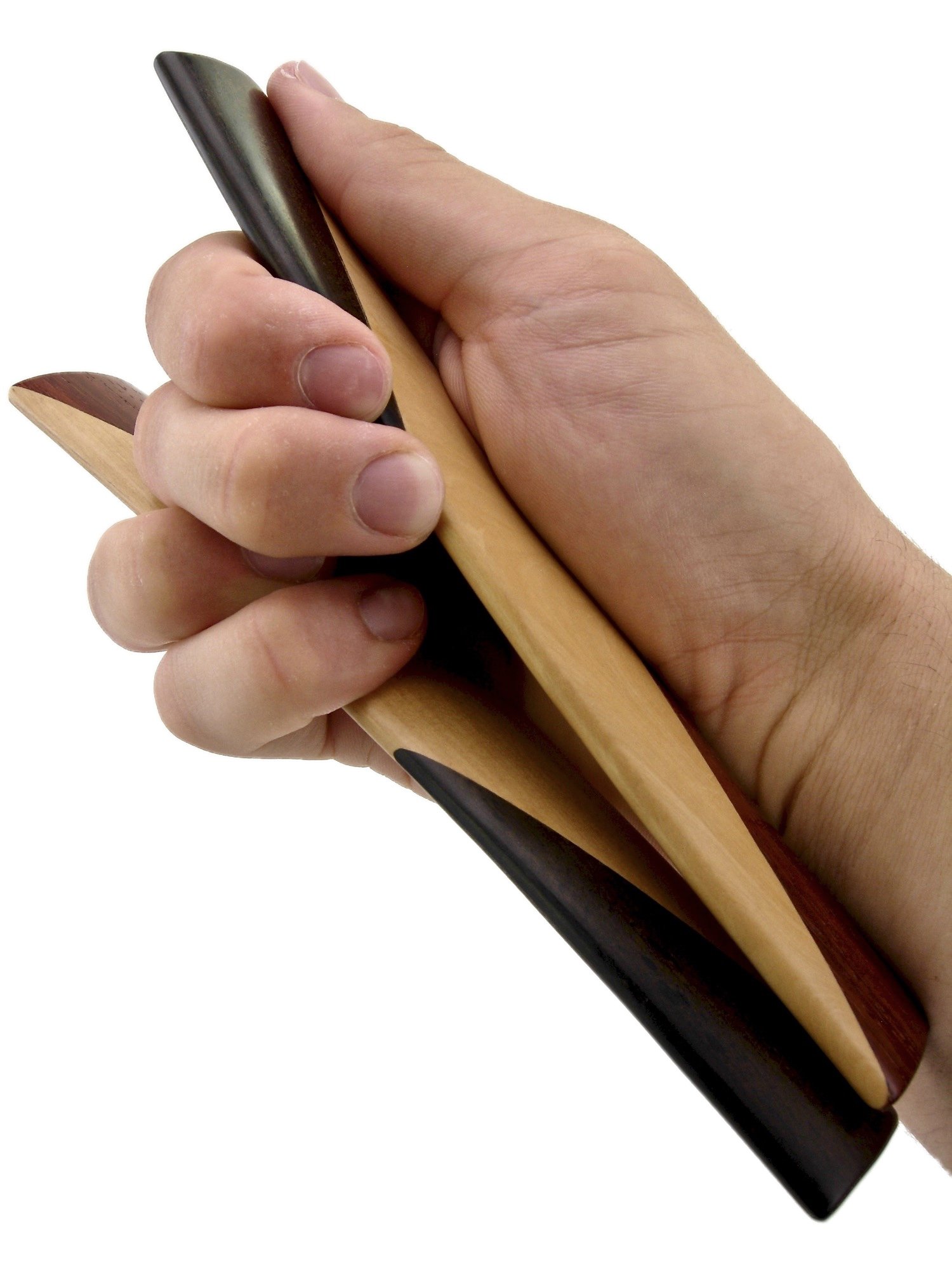 Pea Patch Minstrel-Style Laminated “Tri-Tone” Ebony-Boxwood-Padauk Bones (Narrow)
