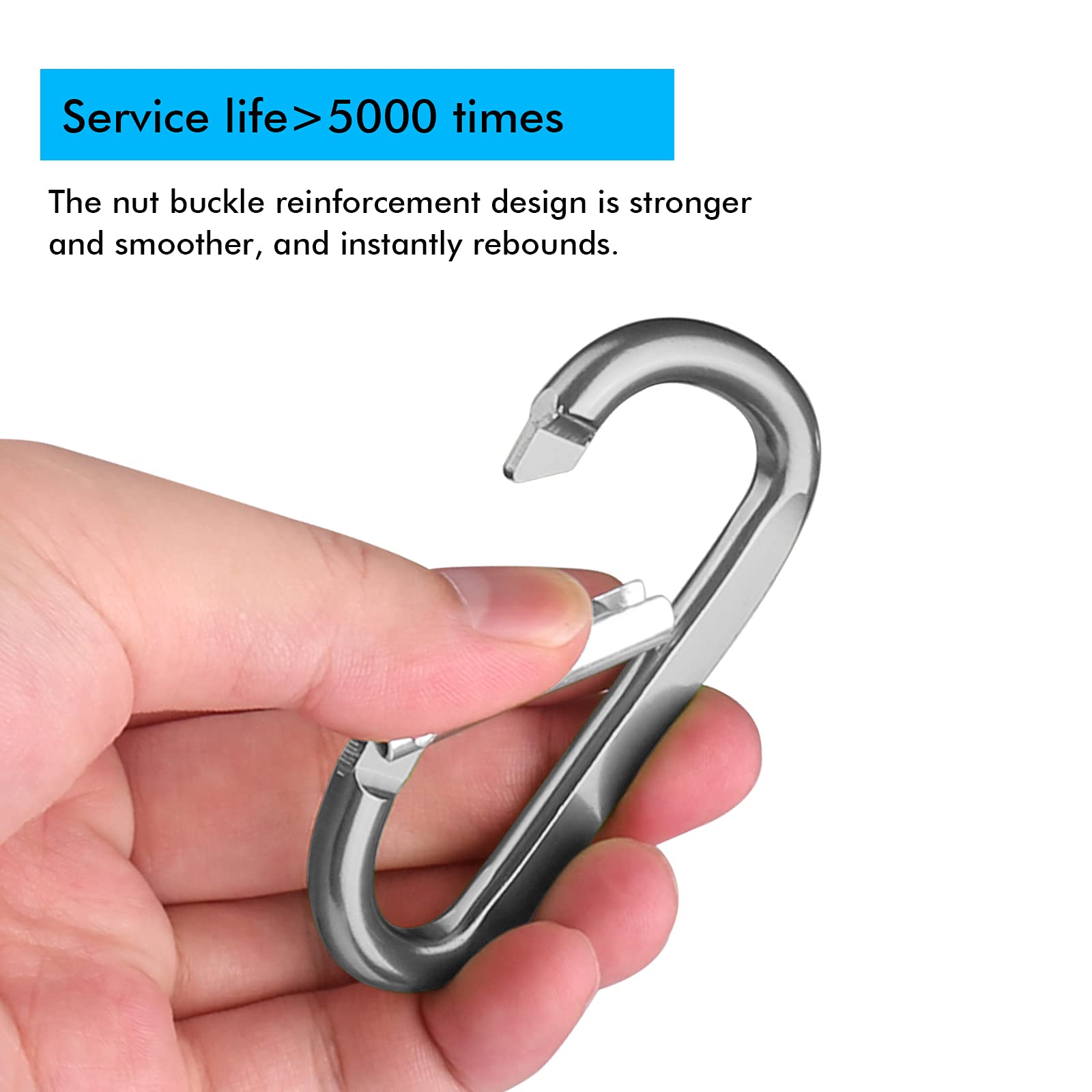 Michael Josh 10PCS 3" Carabiners Caribeaner Carabeaner Hooks Clips,D Ring Shap with 10PCS Wire Keychain + 10PCS Carabeeners Keyrings(Multi-Color)